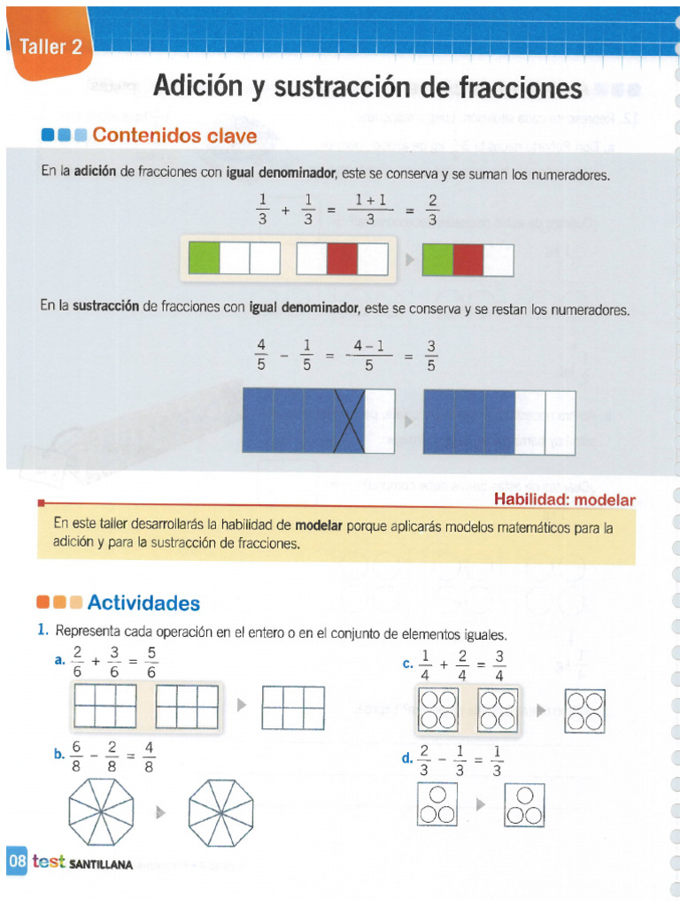 Adición de Fracciones 4to | PDF