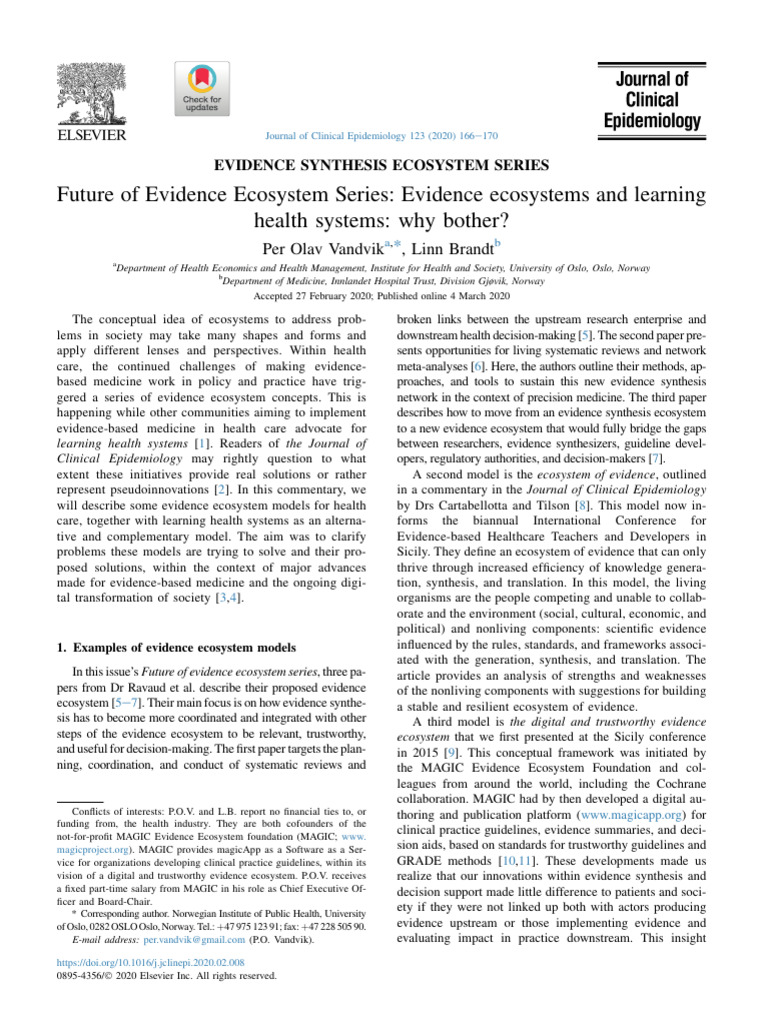 Evidence Ecosystems and Learning Systems - Why Bother | PDF | Evidence ...