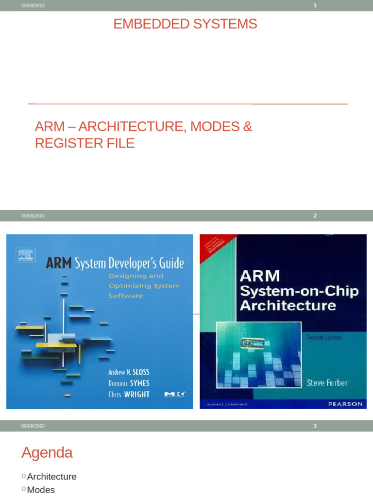 Unit - 1 - Session-1 - ARM Architecture Modes and Register File | PDF