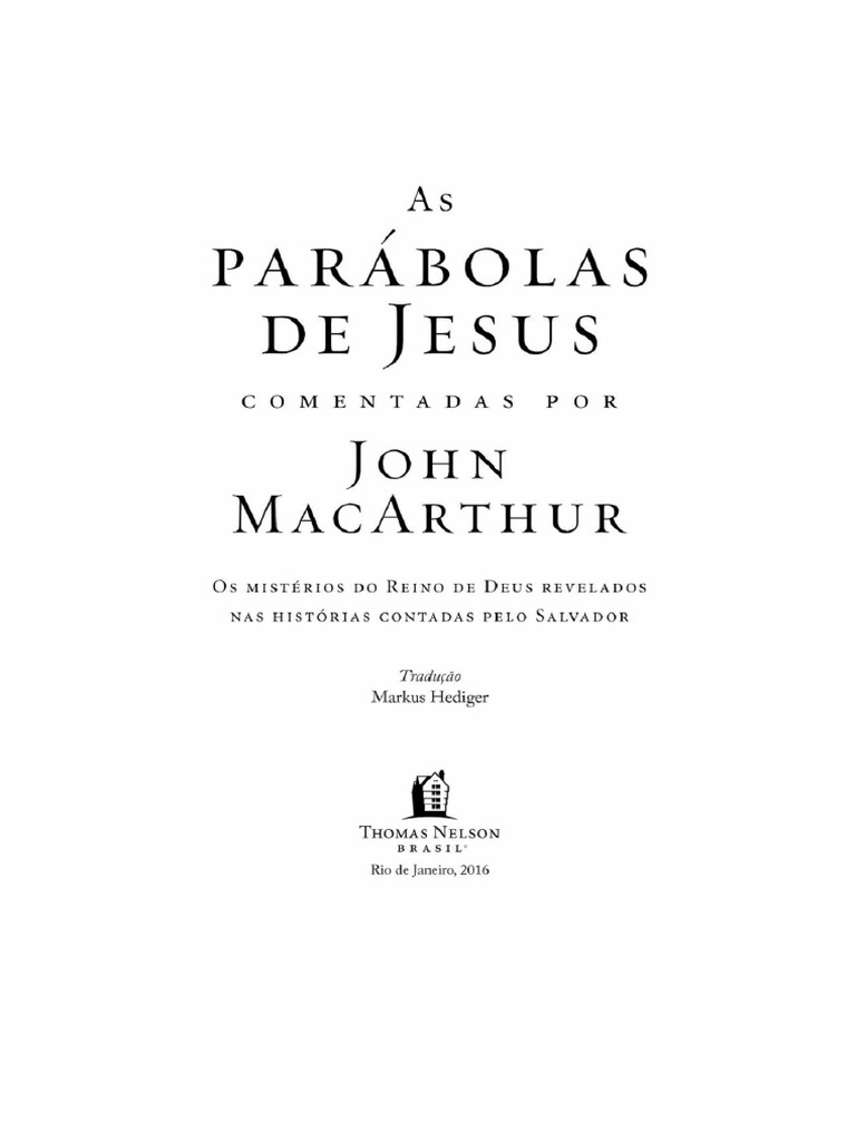 As Parabolas de Jesus - John Macarthur - Gabriela Pache - PDF Online ...