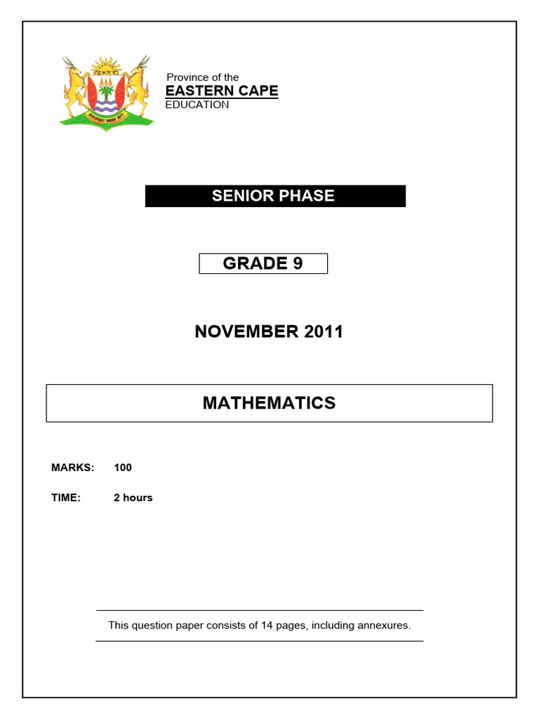 2011 Maths Eng QP 2011 | PDF