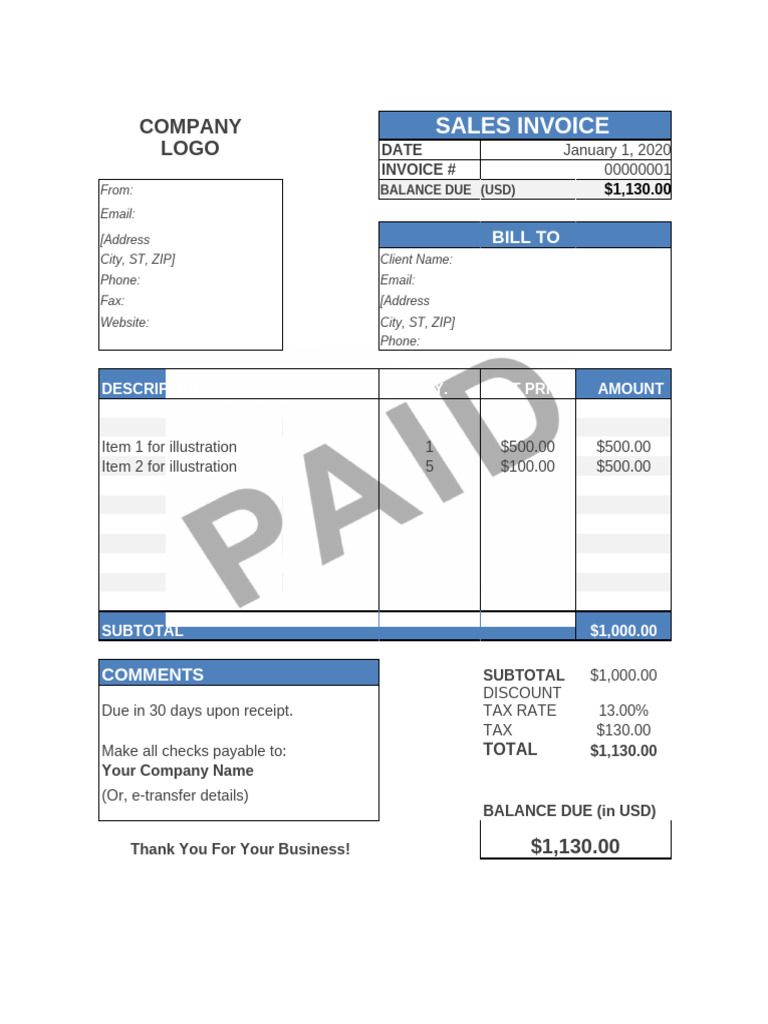 Paypal Receipt Word | PDF