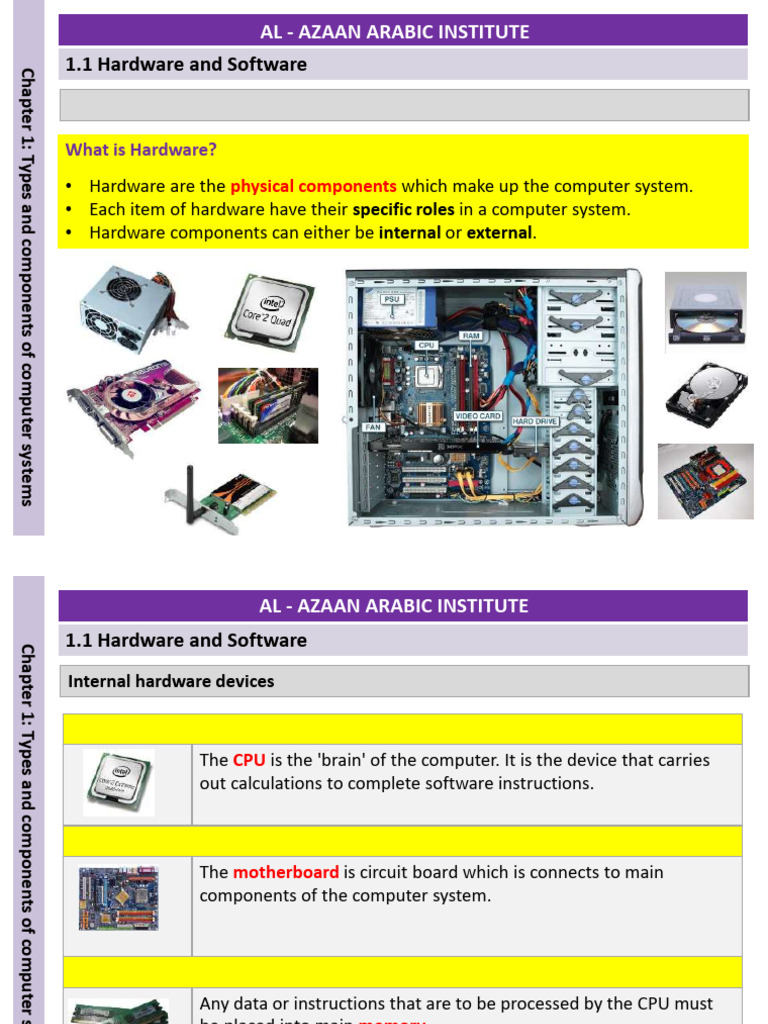 1. Types and Components of Computer Systems | PDF