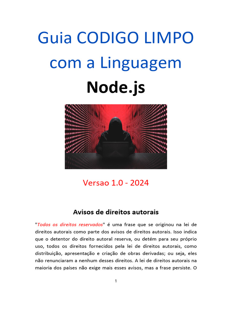 Guia CODIGO LIMPO Com A Linguagem Node - Js | PDF