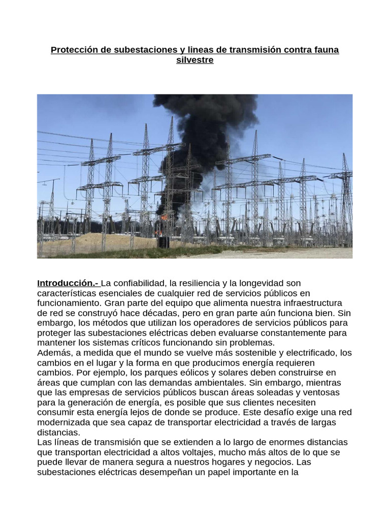 Subestaciones Informe | PDF