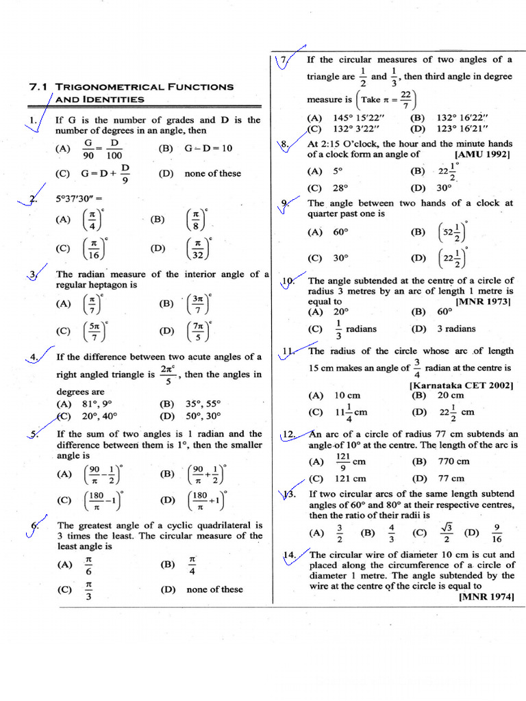 Trigonometric Ratios & Identities-1 | PDF
