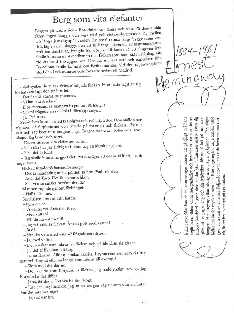 SVA 2 Novell 4 Berg Som Vita Elefanter | PDF