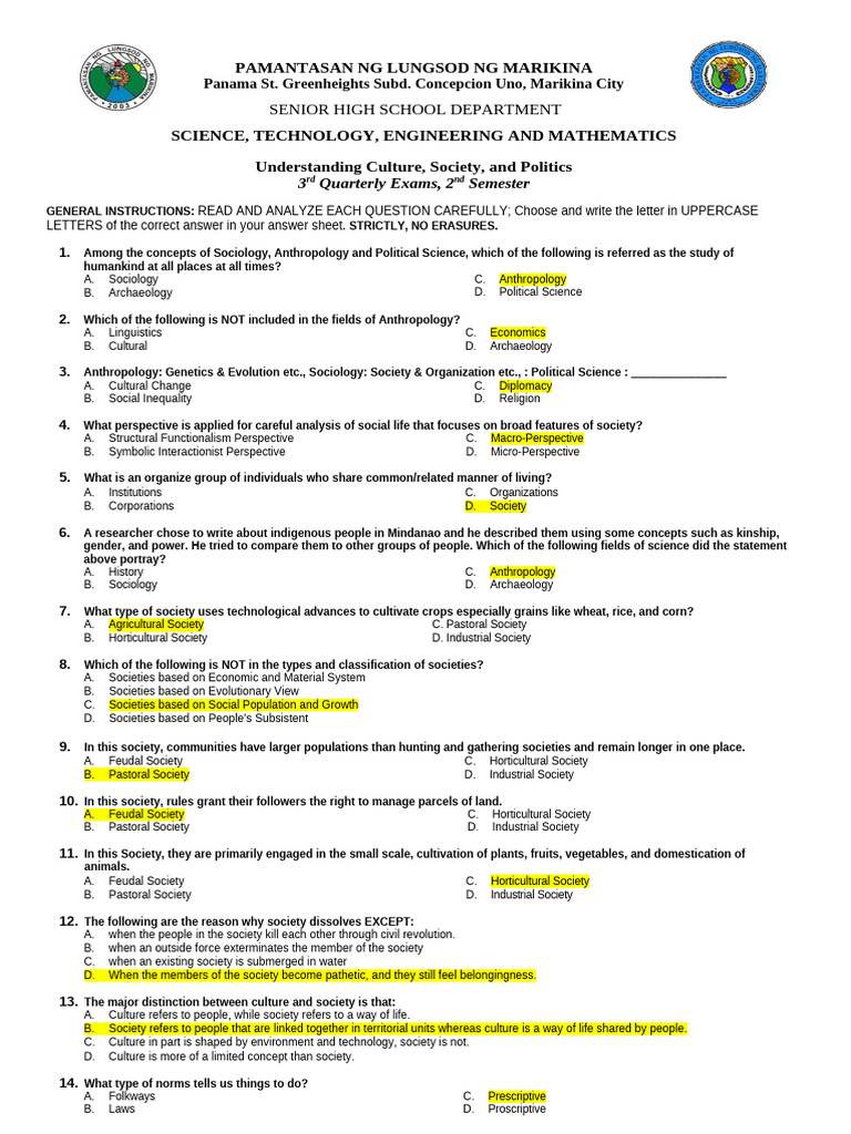 Ucsp Midterm Examinations | PDF