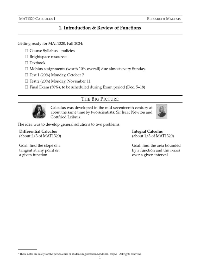 MAT1320 Notes 1 | PDF