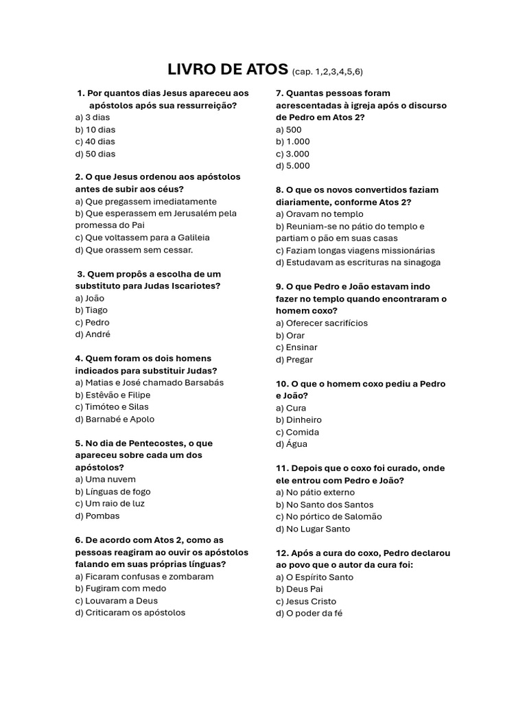 PROVA ATOS cap. 1,2,3,4,5,6 | PDF