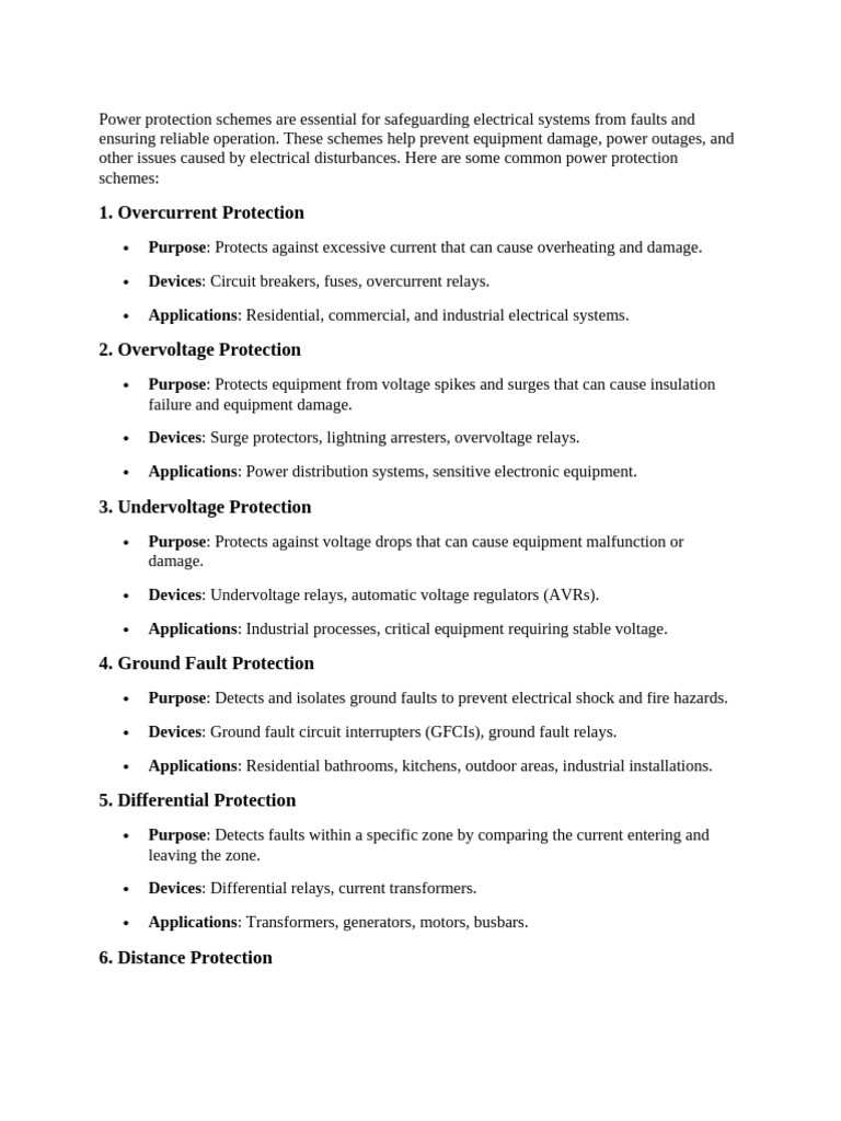 Essential Power Protection Schemes Explained | PDF | Relay | Power ...