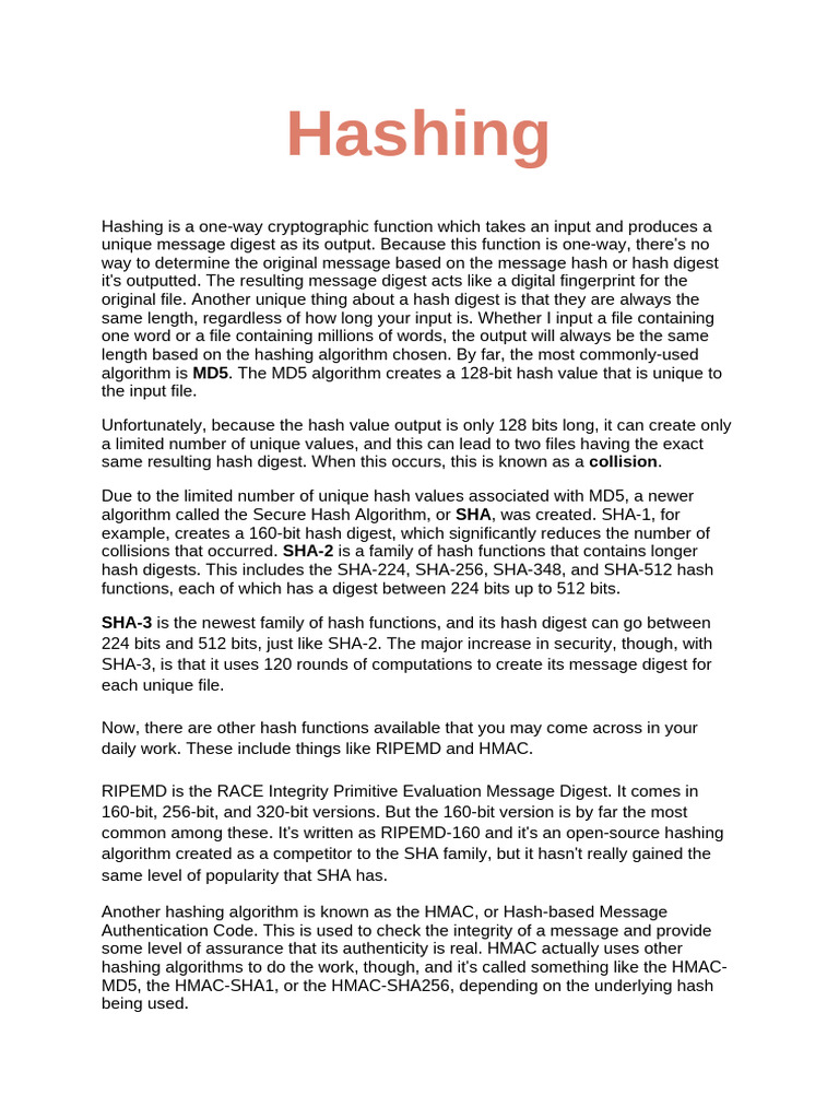 Hashing | PDF