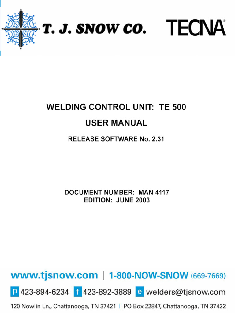 TE500 Manual | PDF