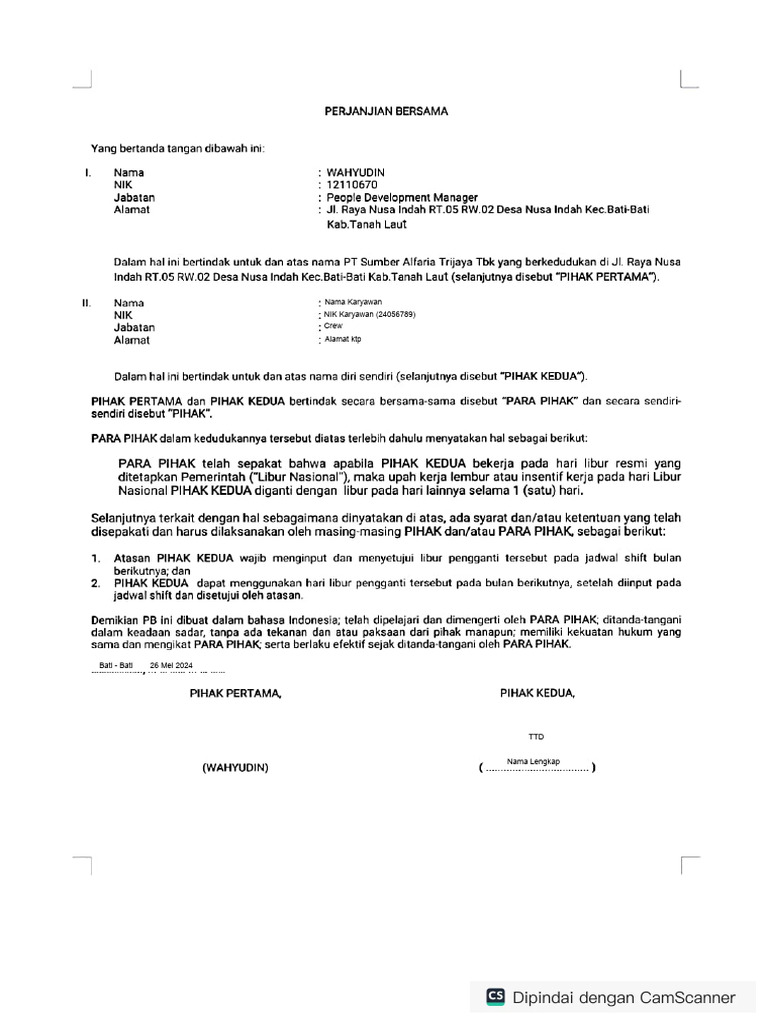 Contoh Pengisian Berkas Form Karyawan Baru | PDF