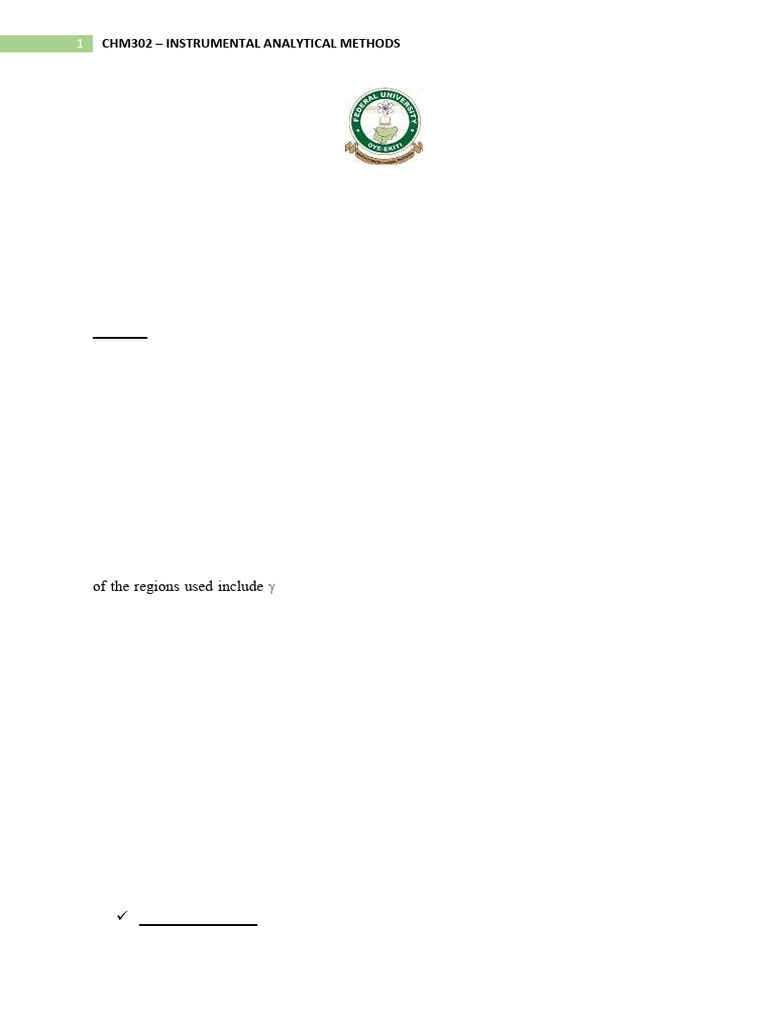 CHM302 - Lecture Note1 | PDF