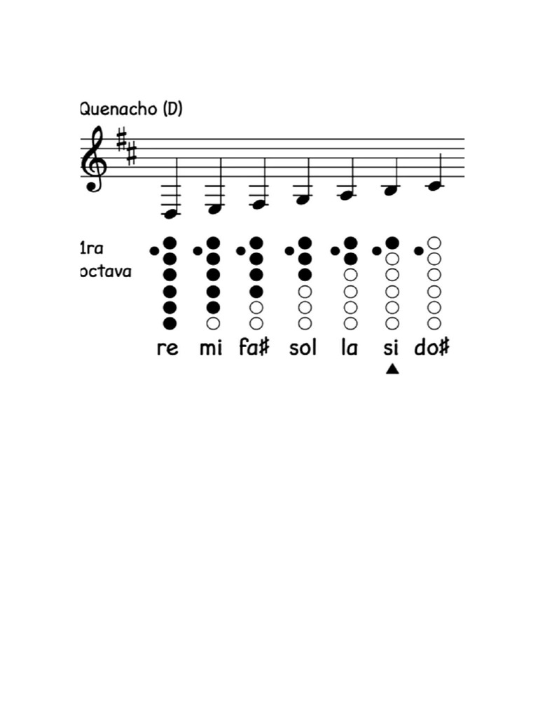 Notas Del Quenacho Afinado en Re | PDF