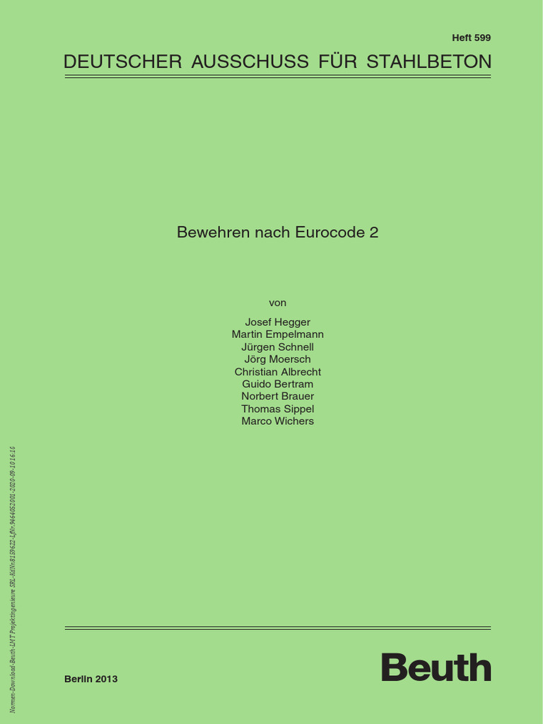 Deutscher Ausschuss Für Stahlbeton: Bewehren Nach Eurocode 2 | PDF
