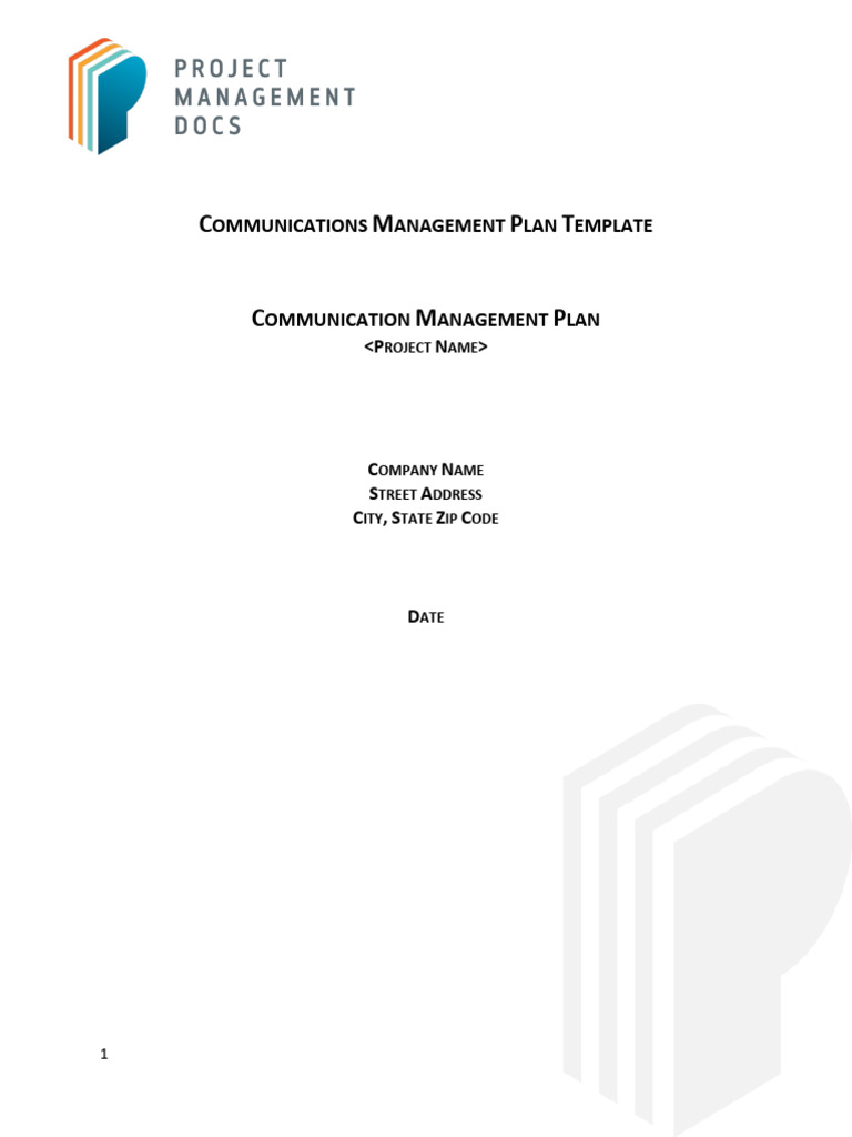 Communications Management Plan Template | PDF