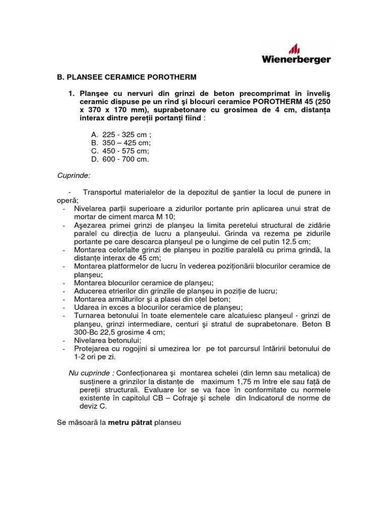 Plansee Norme Deviz | PDF