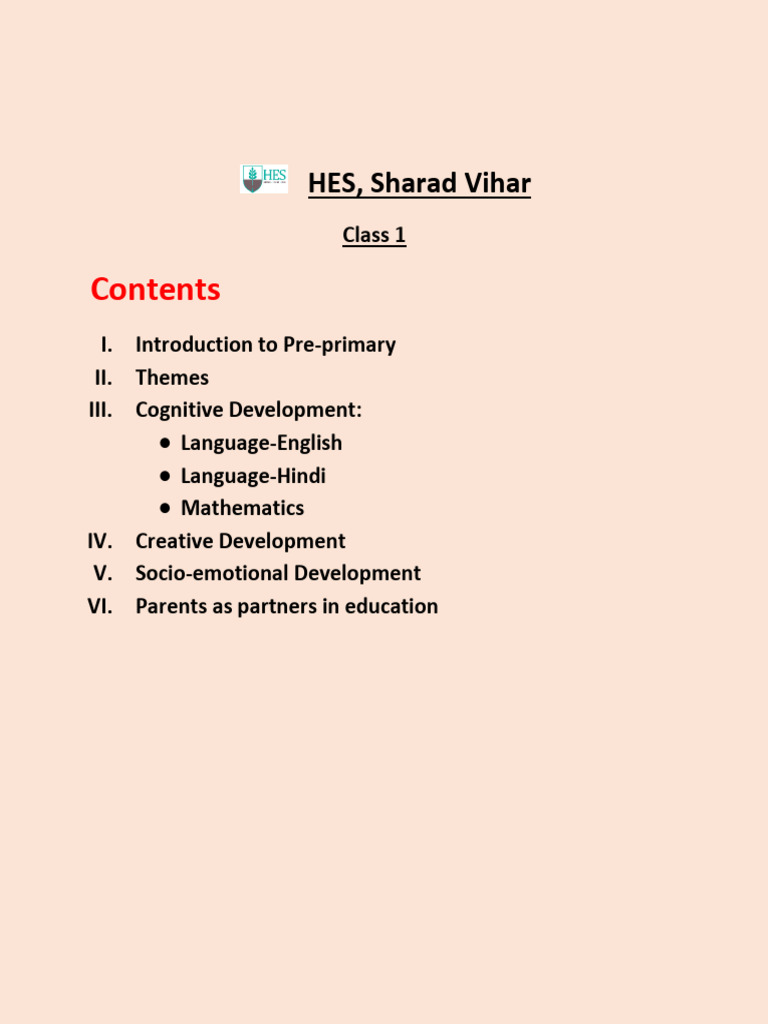 Grade 1 Syllabus | PDF