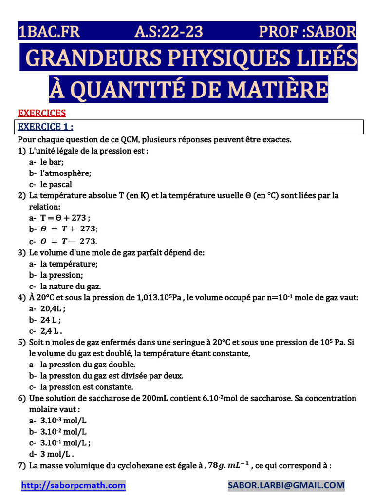 Serie - Corr | PDF | Mole (Unit) | Science & Mathematics