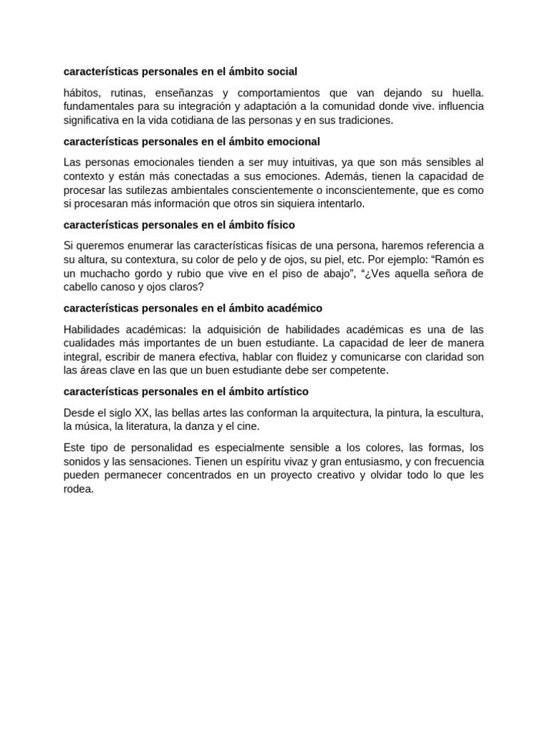 Ambito Social, Emocional, Fisico, Académico, Etc | PDF