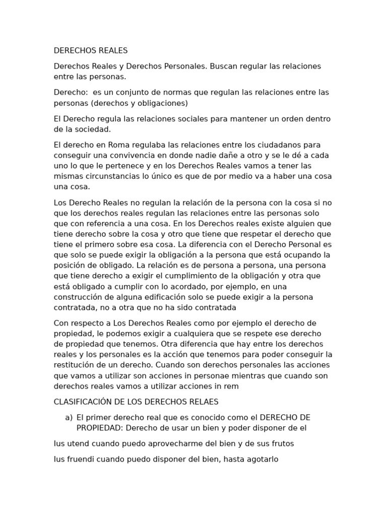 Derechos Reales | PDF