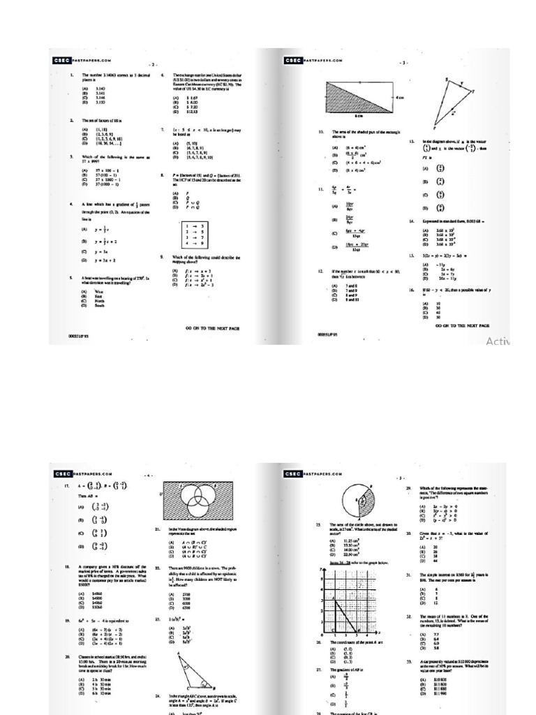 Csec Multiple Choice Questions Pdf