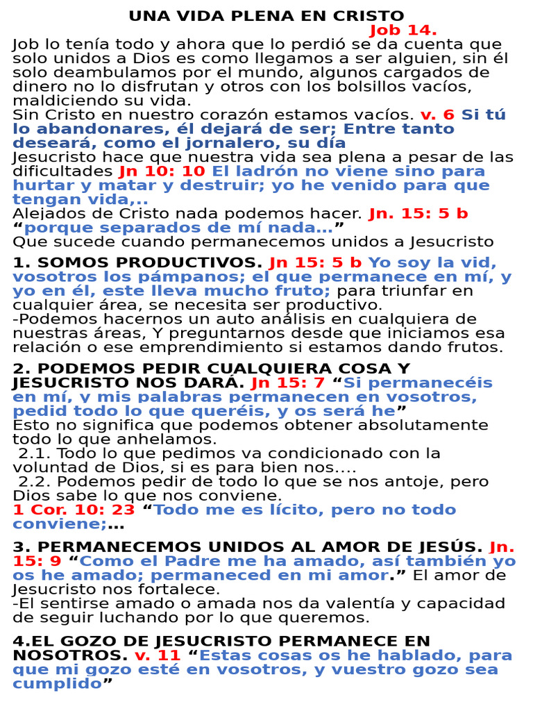UNA VIDA PLENA EN CRISTO | PDF
