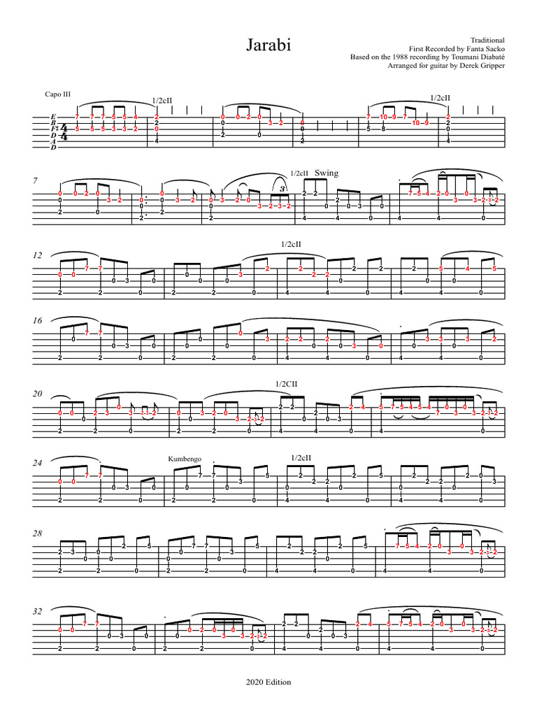 Jarabi Tablature 2020 Edition | PDF