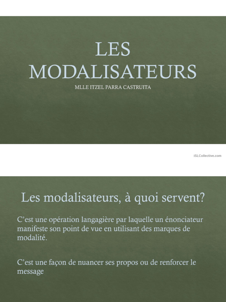LES MODALISATEURS | PDF