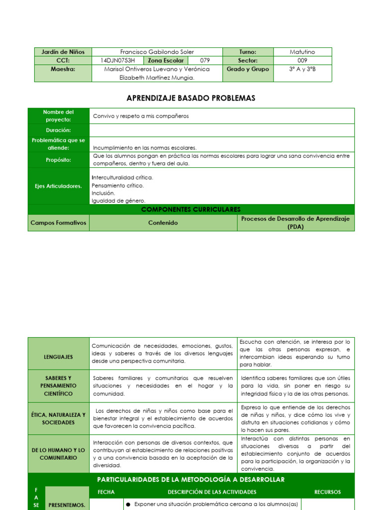 Formato Aprendizaje Basado en Problemas | PDF