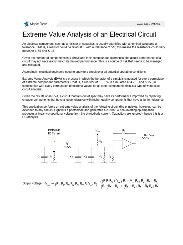 Extreme Value Analysis of An Electrical Circuit - Flow | PDF Extreme Value Analysis of An Electrical Circuit - Flow | PDF