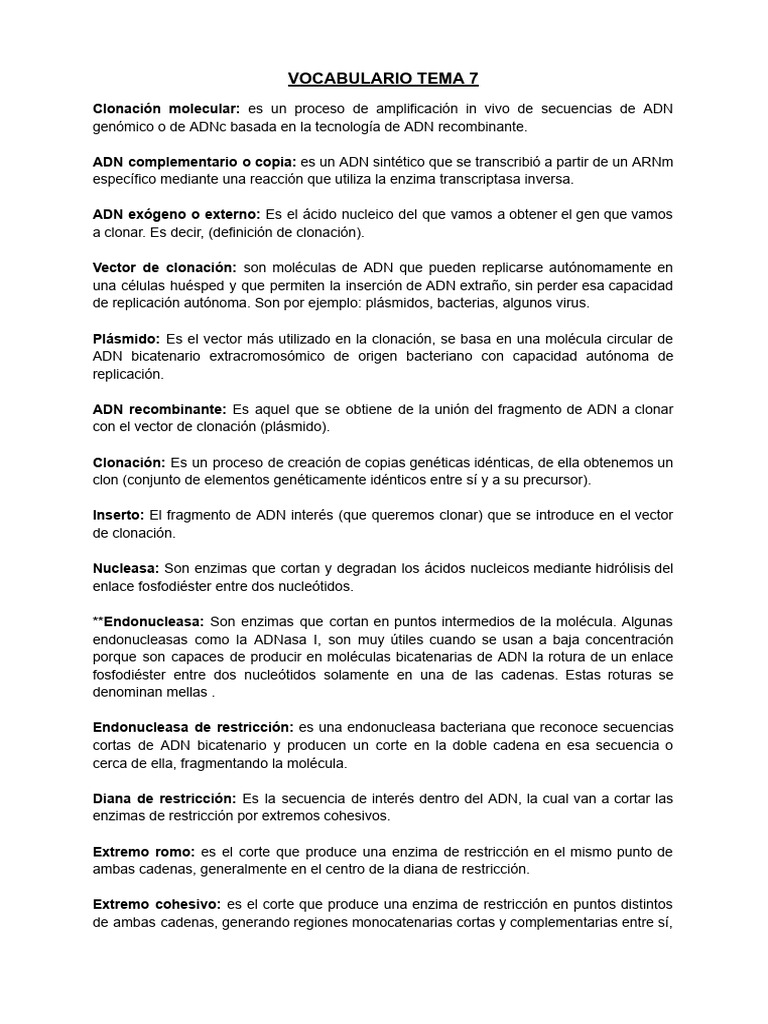 VOCABULARIO BM TEMA 7 y 8 | PDF