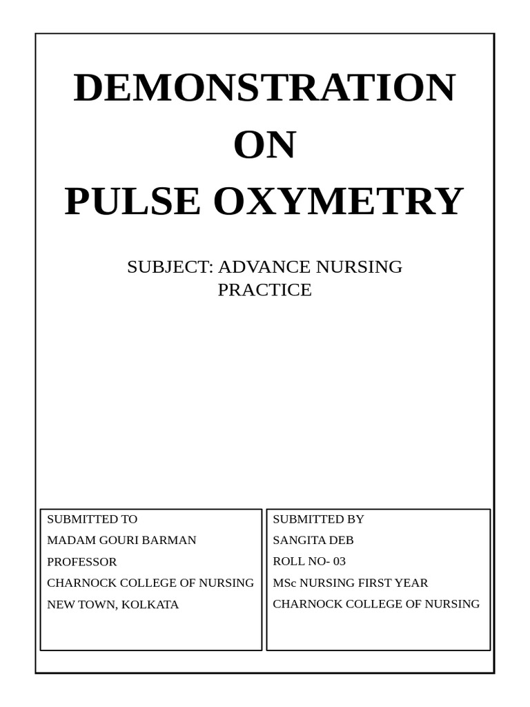 Content Pulse Oxymetry | PDF
