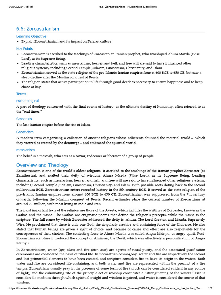 6.6 - Zoroastrianism - Humanities LibreTexts | PDF