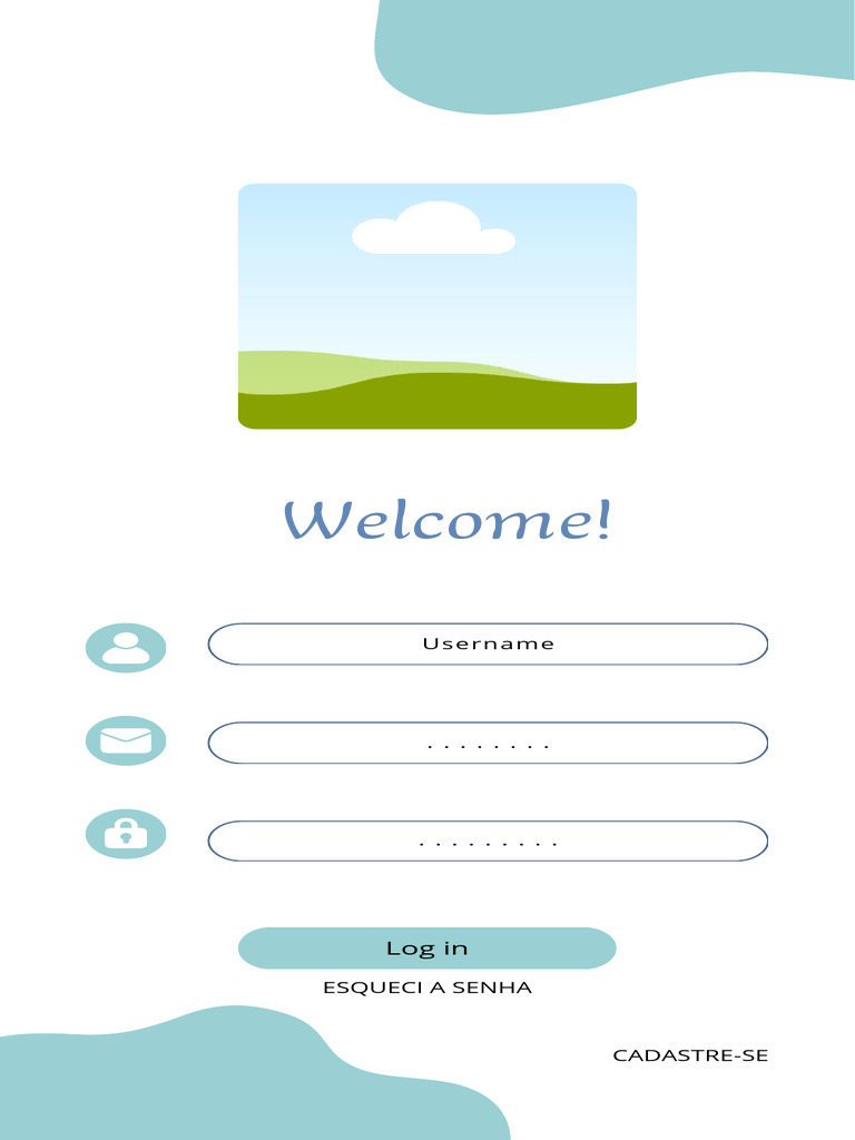 Blue and White Illustrated Login Page Mobile Prototype | PDF