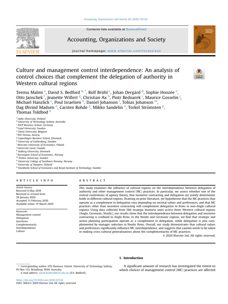 Accounting, Organizations and Society: Contents Lists Available at | PDF