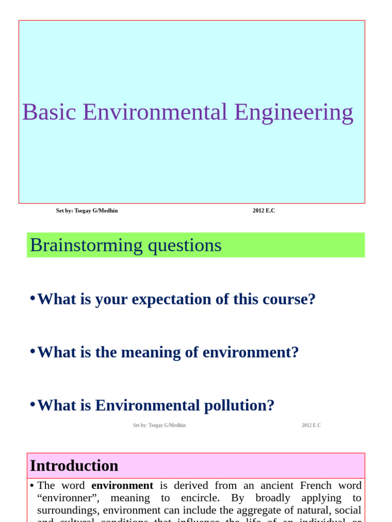 Introduction env'tal | PDF