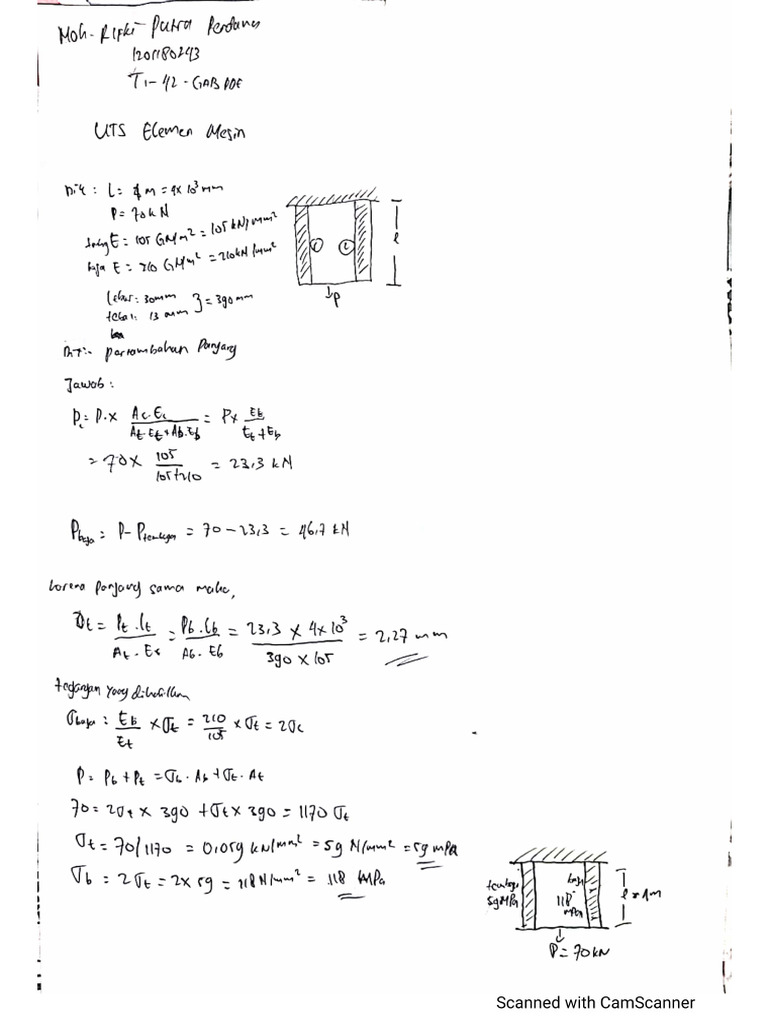 UTS Elemen Mesin - Moh Rifki Putra Perdana - 1201180243 | PDF