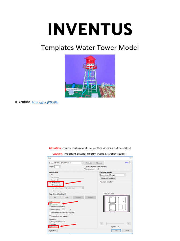 Templates Water Tower Soda Cans | PDF