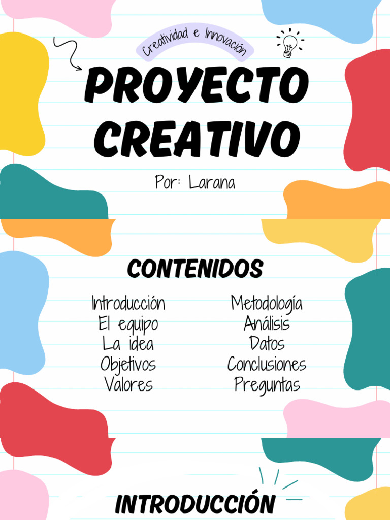 Presentación Proyecto Creativo Infantil Doodle Multicolor | PDF