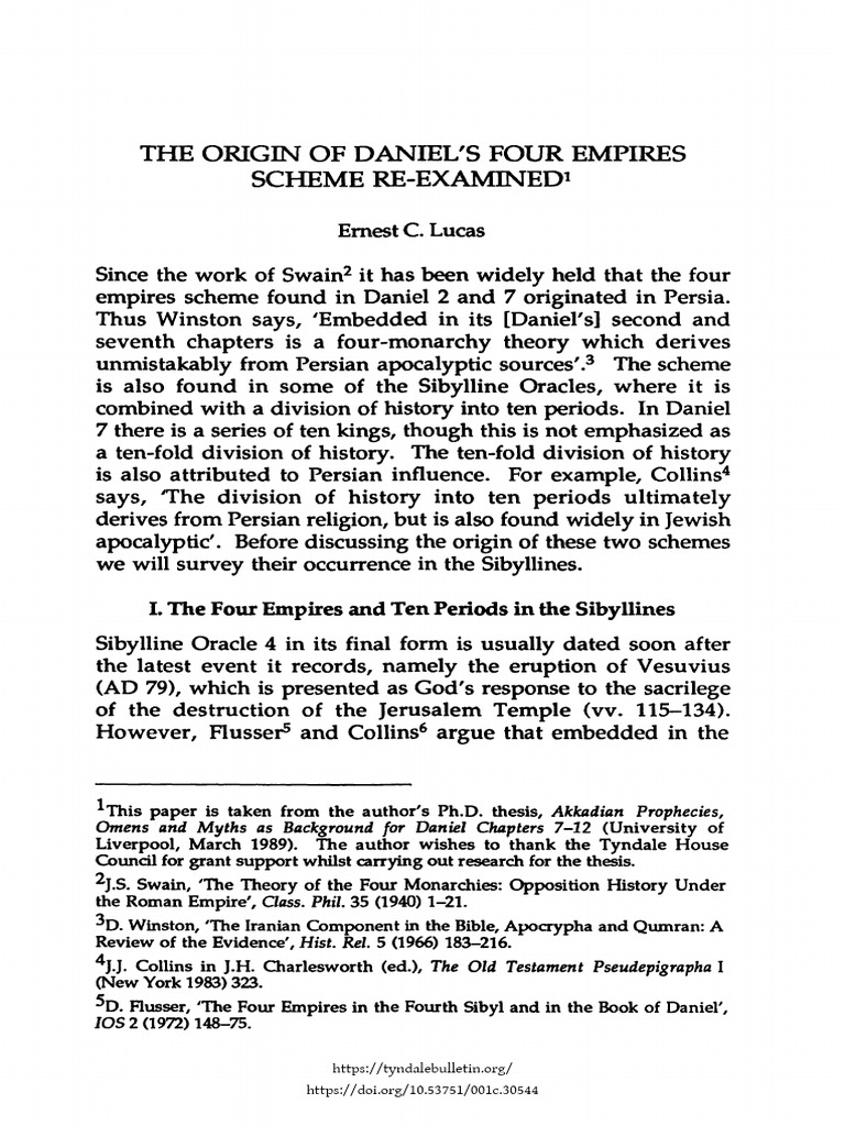 The Origin of Daniel S Four Empires Scheme Re Examined | PDF