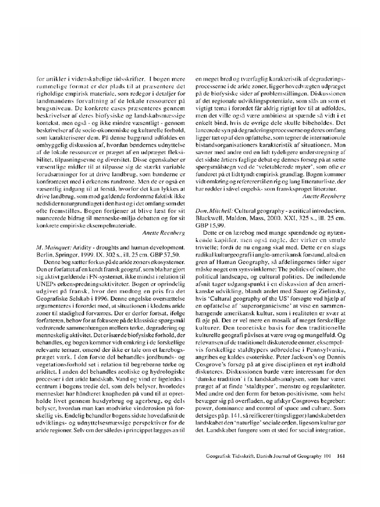 Don Mitchell Cultural Geography A Critic | PDF