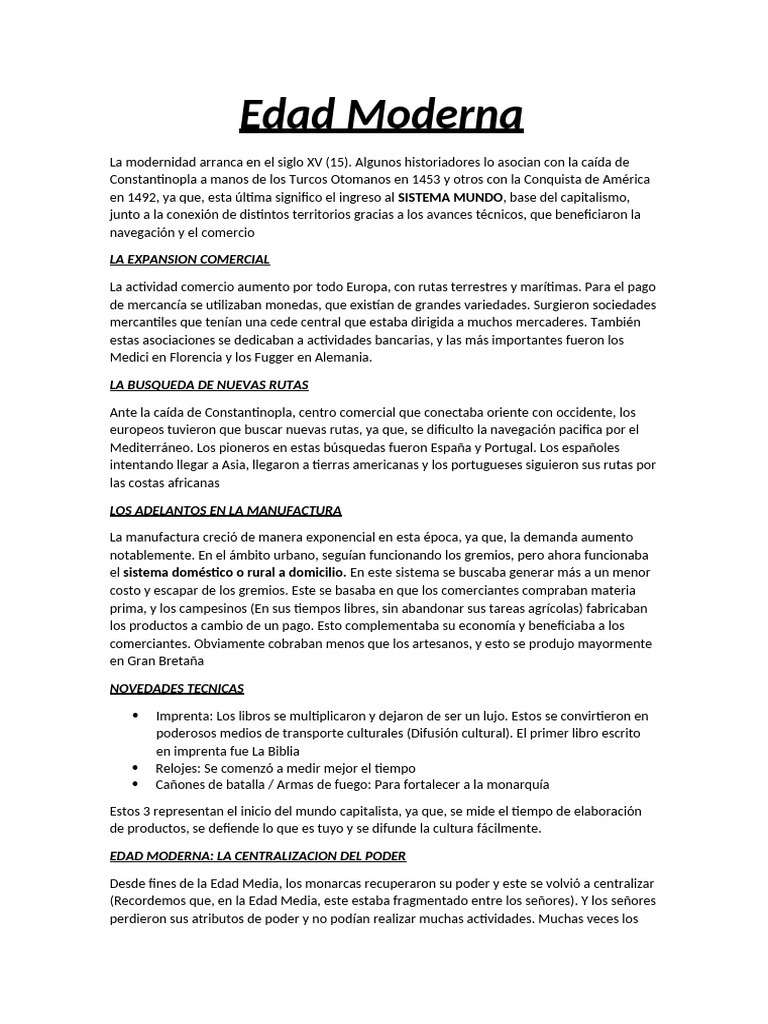 Edad Moderna | PDF