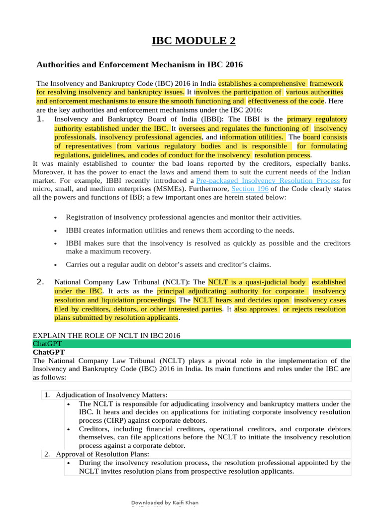 IBC Module 2 Notes-1 | PDF