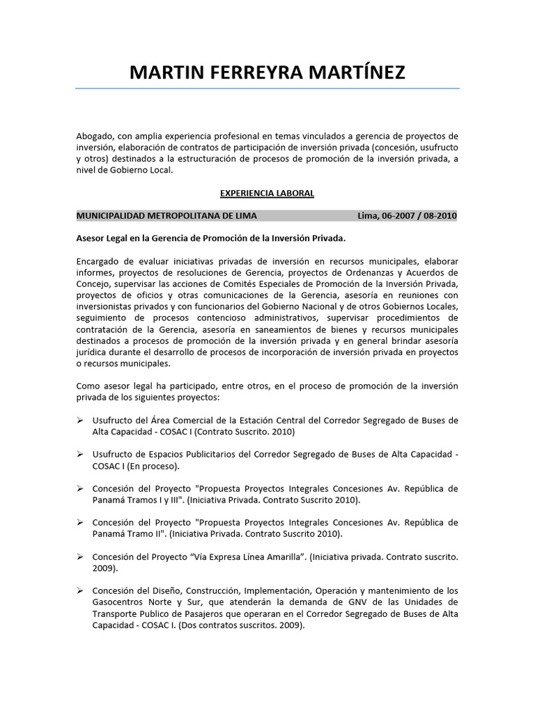 Cv Martin Ferreyra Martínez | PDF