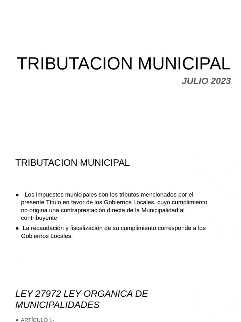 Clase 87 - Módulo 3 - Clase 25 (19 - 07) - Tributación Municipal (Prof ...