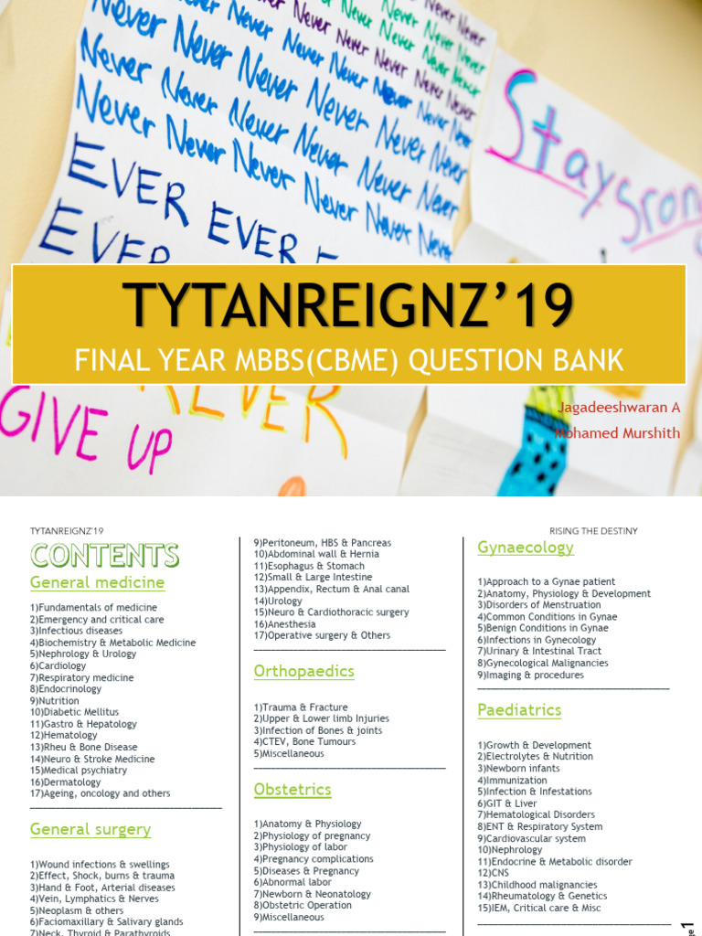 Final Year Q Bank | PDF