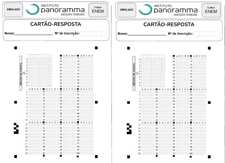 Gabarito Zipgrade - 100 Q | PDF